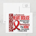 Heart Disease Awareness Month Ribbon I2.2 Postcard | Zazzle