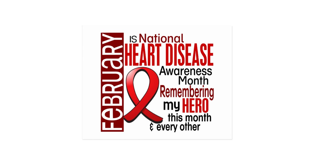 Heart Disease Awareness Month Ribbon I2.2 Postcard | Zazzle.com
