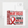 Heart Disease Awareness Month Ribbon I2.5 Postcard | Zazzle