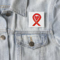 Heart Disease Awareness Red Heart Ribbon Pin | Zazzle