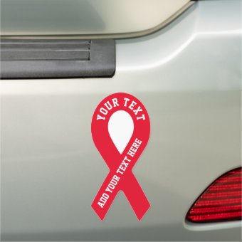 Heart Disease Awareness Red Ribbon Car Magnet | Zazzle