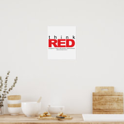 Heart Disease THINK Red Poster | Zazzle