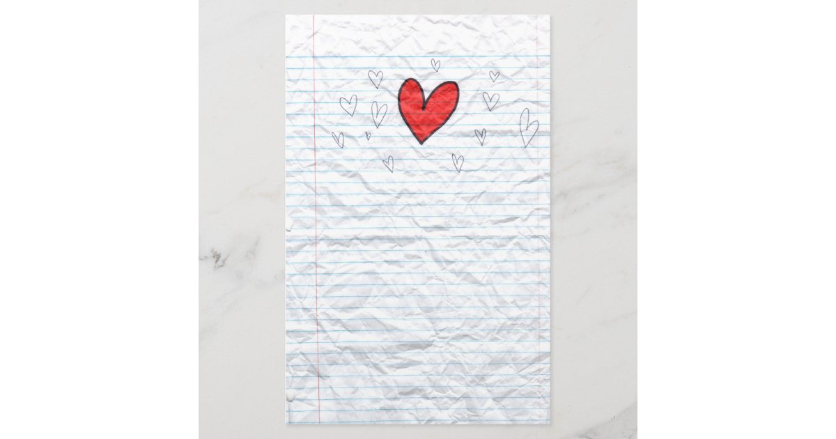 Heart Doodle Notebook Paper | Zazzle