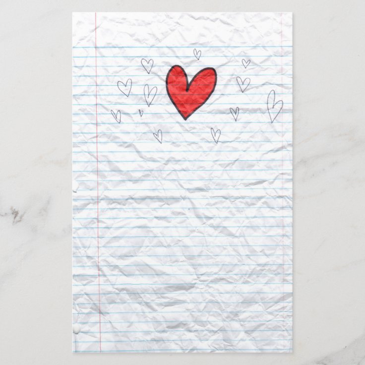 Heart Doodle Notebook Paper | Zazzle