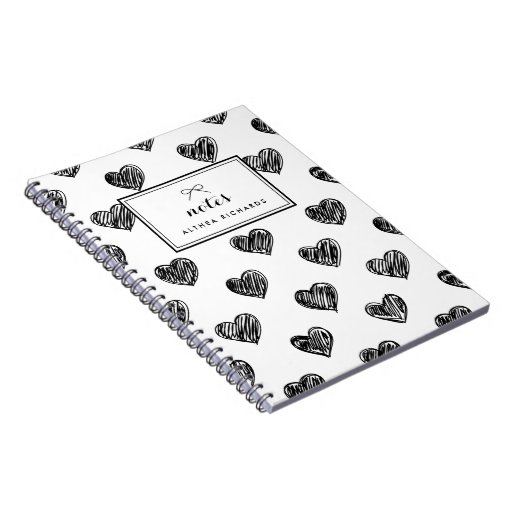 Heart Doodles Pattern Personalized Notebook | Zazzle