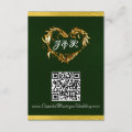Heart & Doves, QR Code - Emerald/Gold Enclosure Card | Zazzle