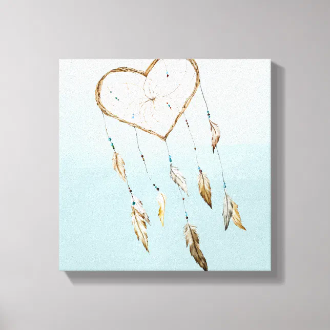 Heart Dream Catcher Canvas Print | Zazzle