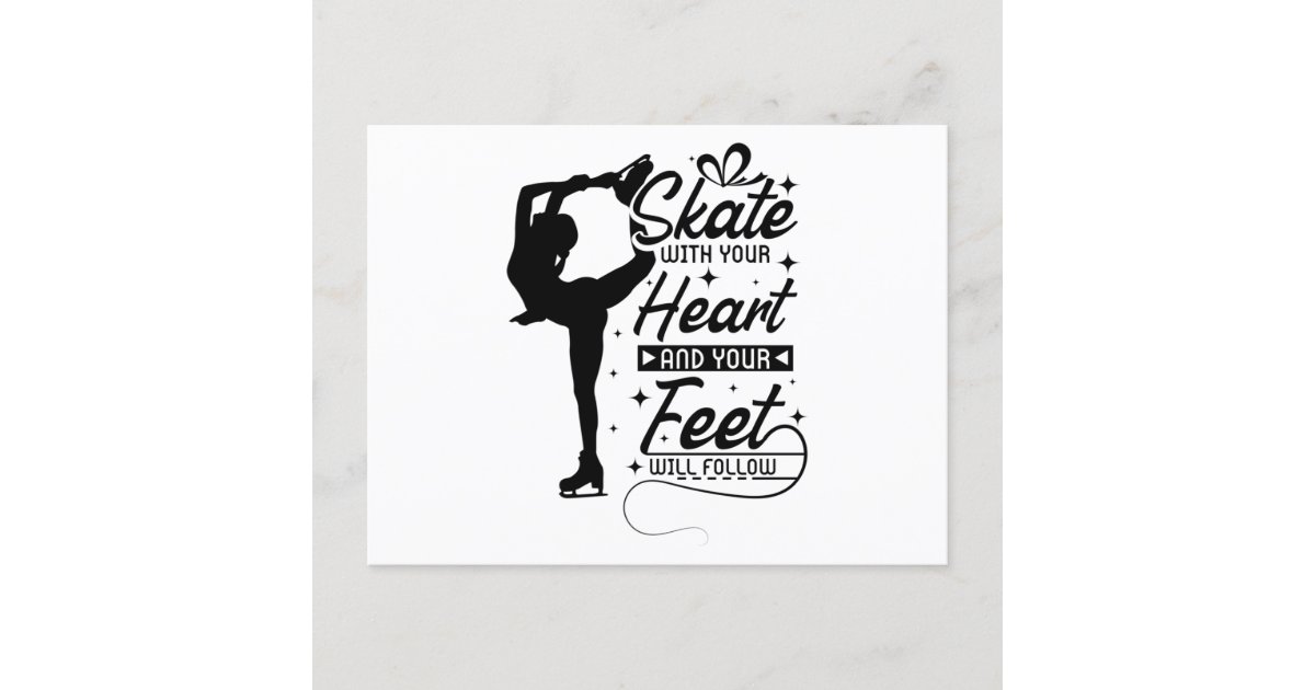 Heart Figure Skating Postcard | Zazzle