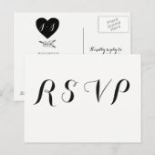 Heart floral modern wedding rsvp postcards | Zazzle