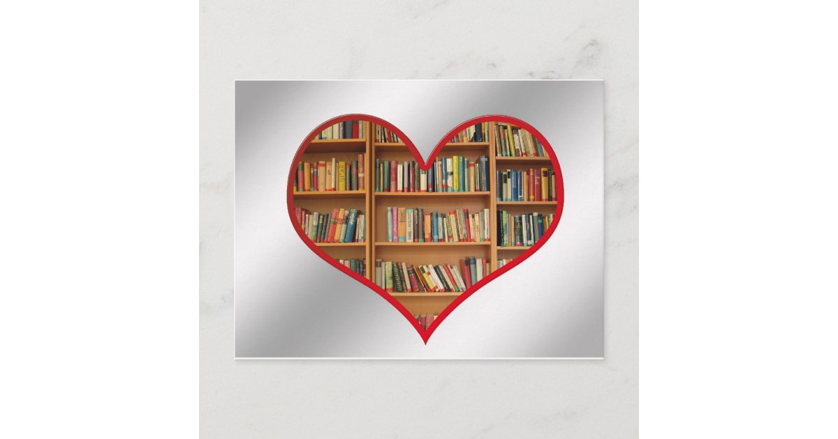 Heart Full of Books Postcard | Zazzle
