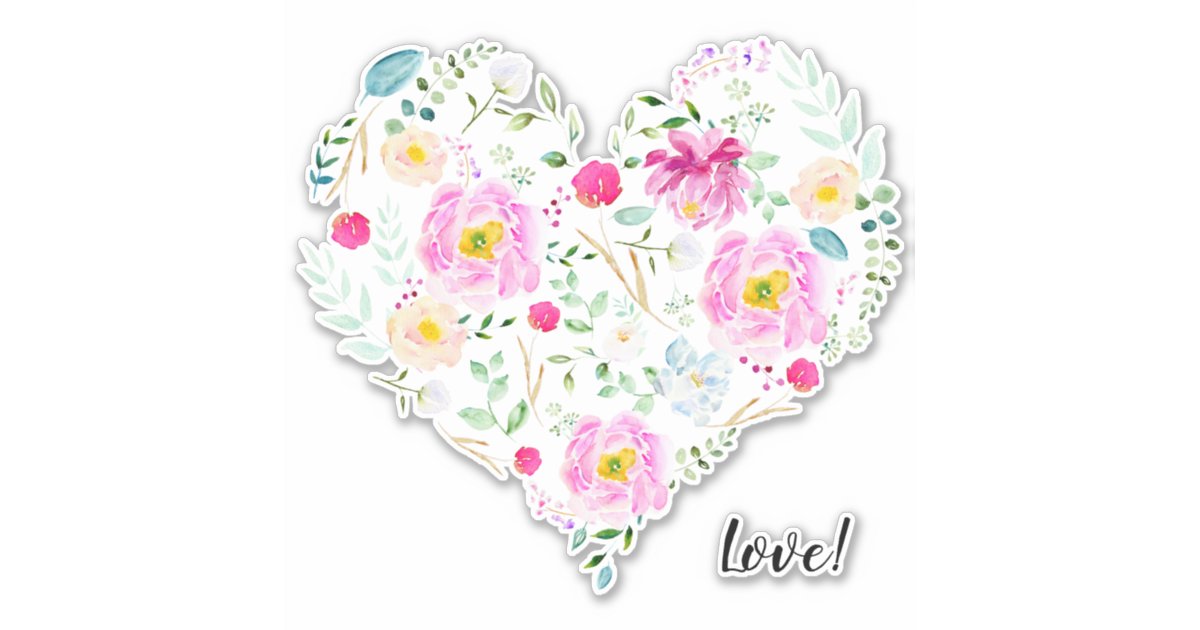 Heart Full of Flowers Sticker | Zazzle