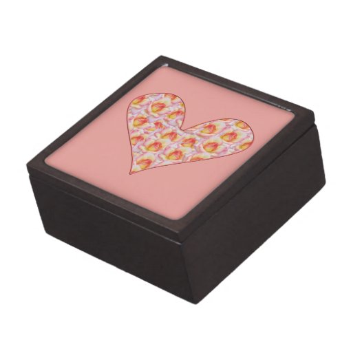 Heart full of Pink Roses Keepsake Box | Zazzle
