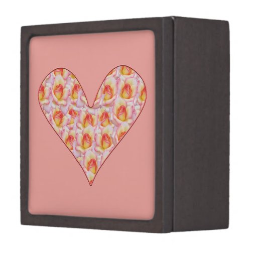 Heart full of Pink Roses Keepsake Box | Zazzle