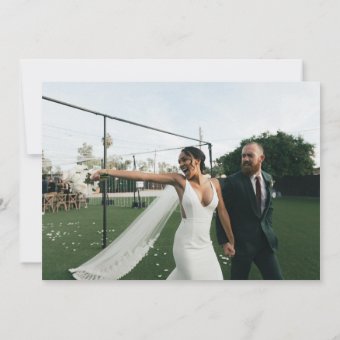 Heart & Greenery Printed Message Wedding Thank You | Zazzle