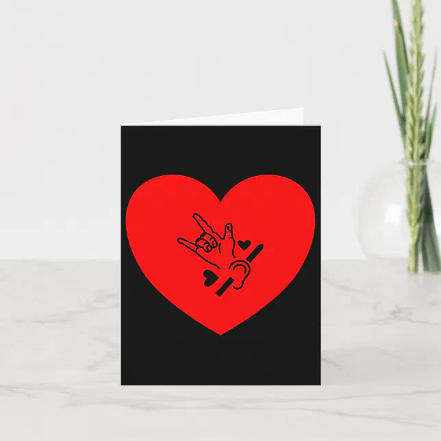 Heart Hand Sign Language Hearing Loss Awareness Card | Zazzle