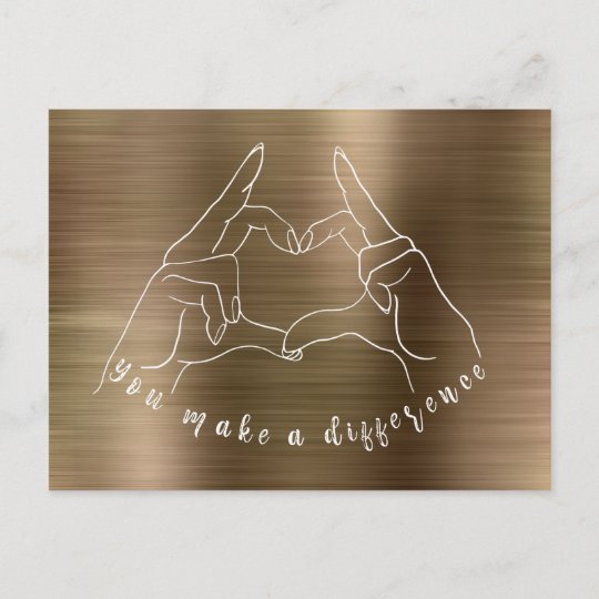 Heart Hand Symbol You Make a Difference Postcard | Zazzle.com