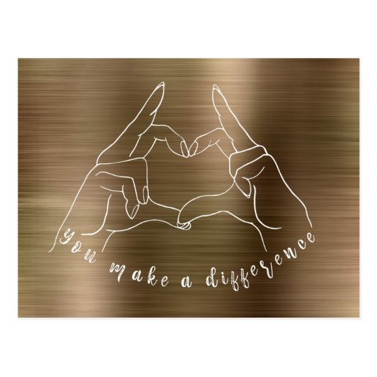 Heart Hand Symbol You Make a Difference Postcard | Zazzle.com