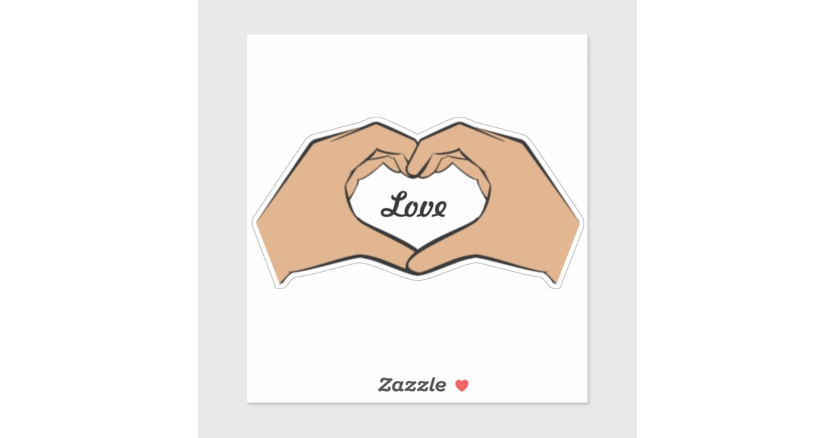 Heart Hands Love Sticker | Zazzle