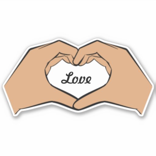 Heart Hands Love Sticker | Zazzle