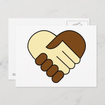 'Heart handshake' postcard | Zazzle