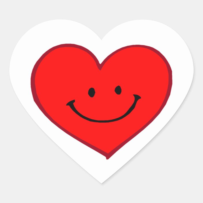Heart (Happy Face) Heart Sticker | Zazzle.com