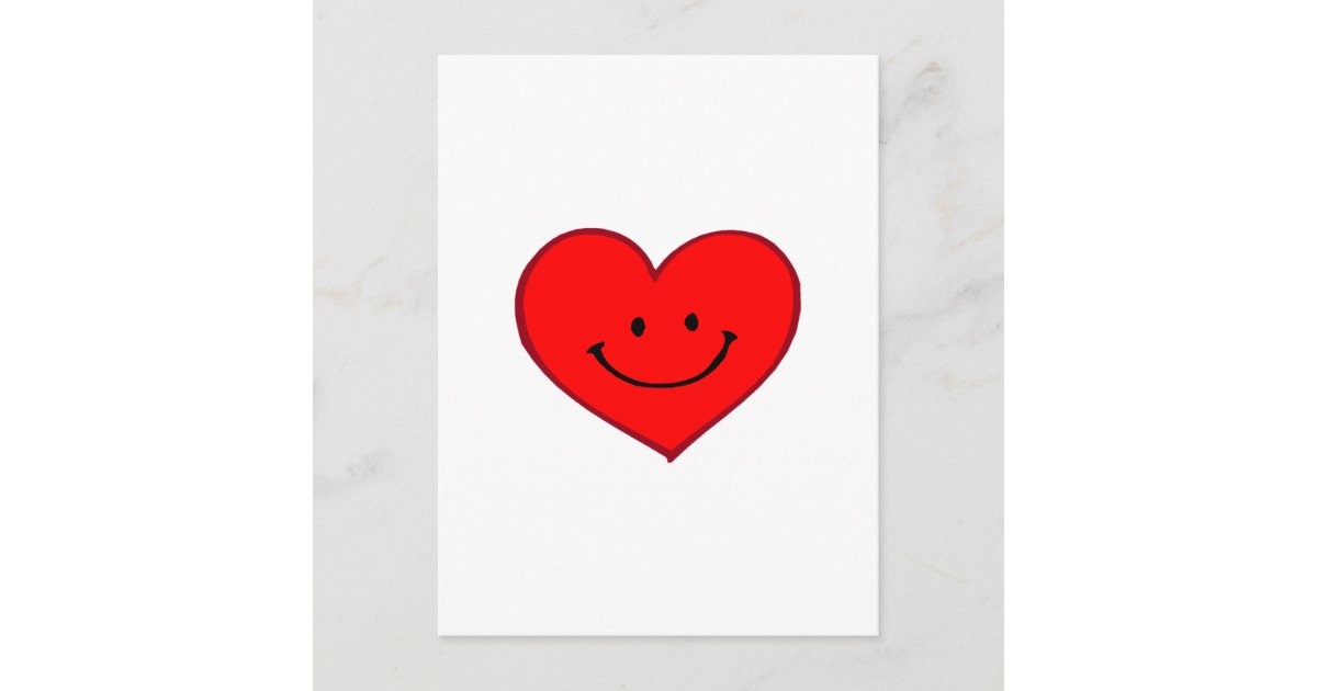 Heart (Happy Face) Postcard | Zazzle