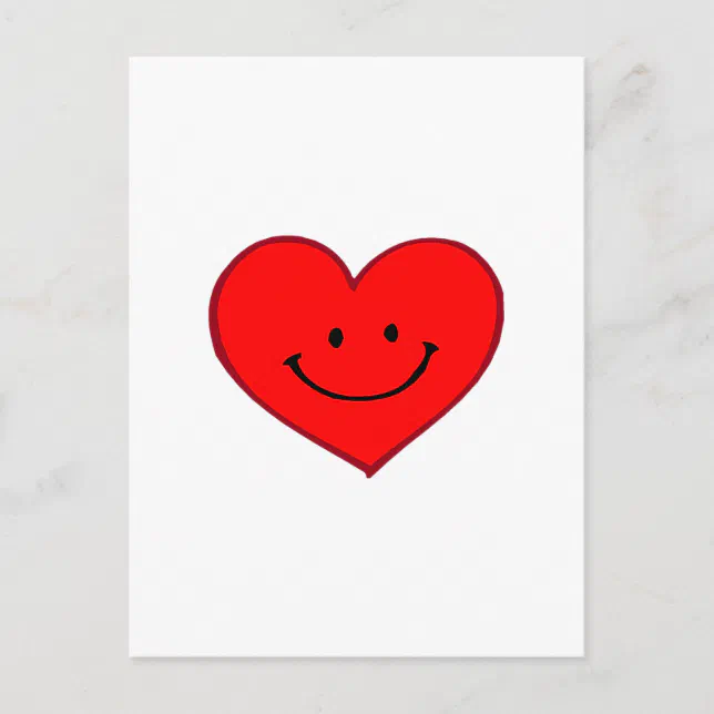 Heart (Happy Face) Postcard | Zazzle