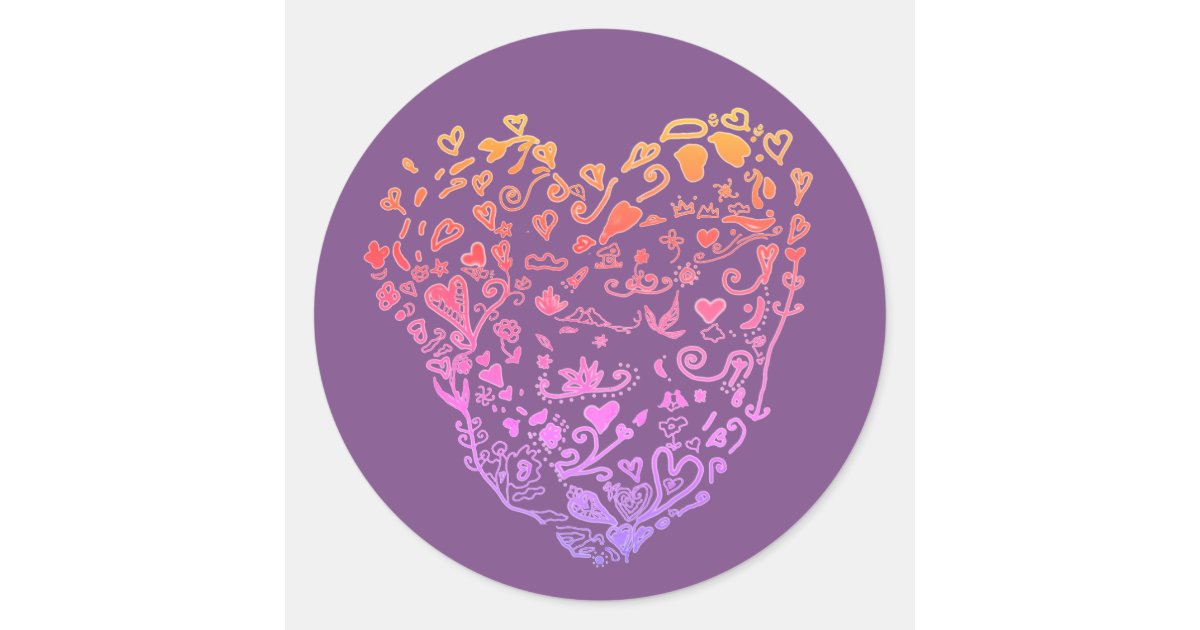 Heart Hearts Drawing Sticker | Zazzle