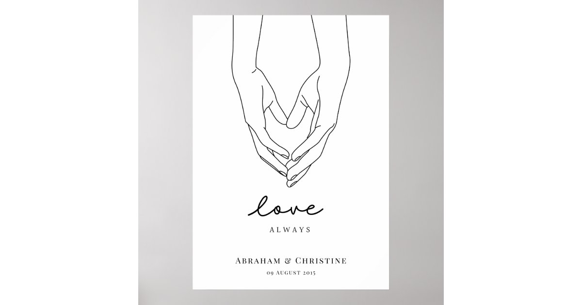 Heart Holding Couple Hands Poster | Zazzle