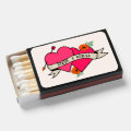 heart hot pink wedding matchbox matchboxes | Zazzle