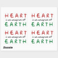 Heart is anagram of Earth Rectangular Sticker | Zazzle
