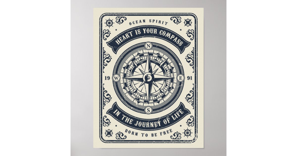 Heart is the Compass Poster | Zazzle