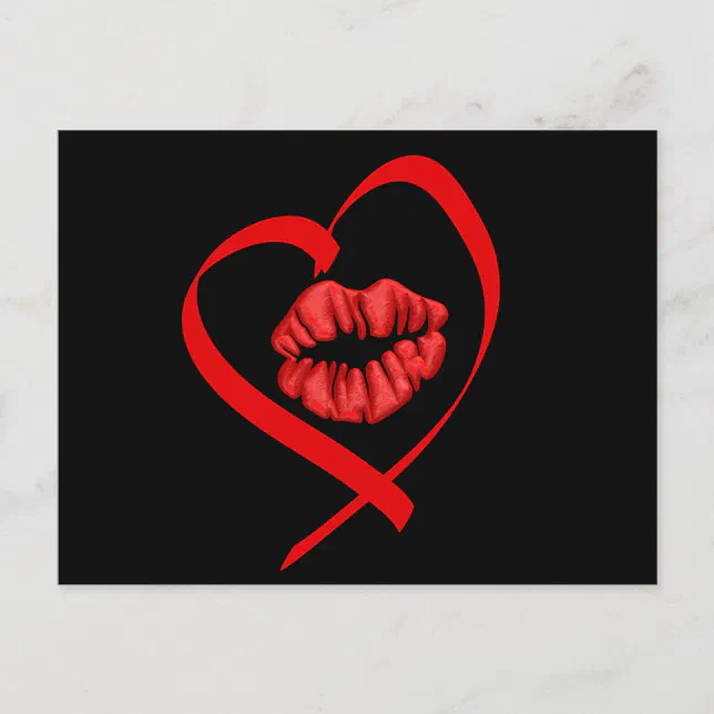 Heart Kiss Postcard | Zazzle