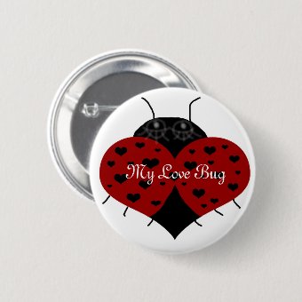 Heart ladybug, My Love Bug button | Zazzle
