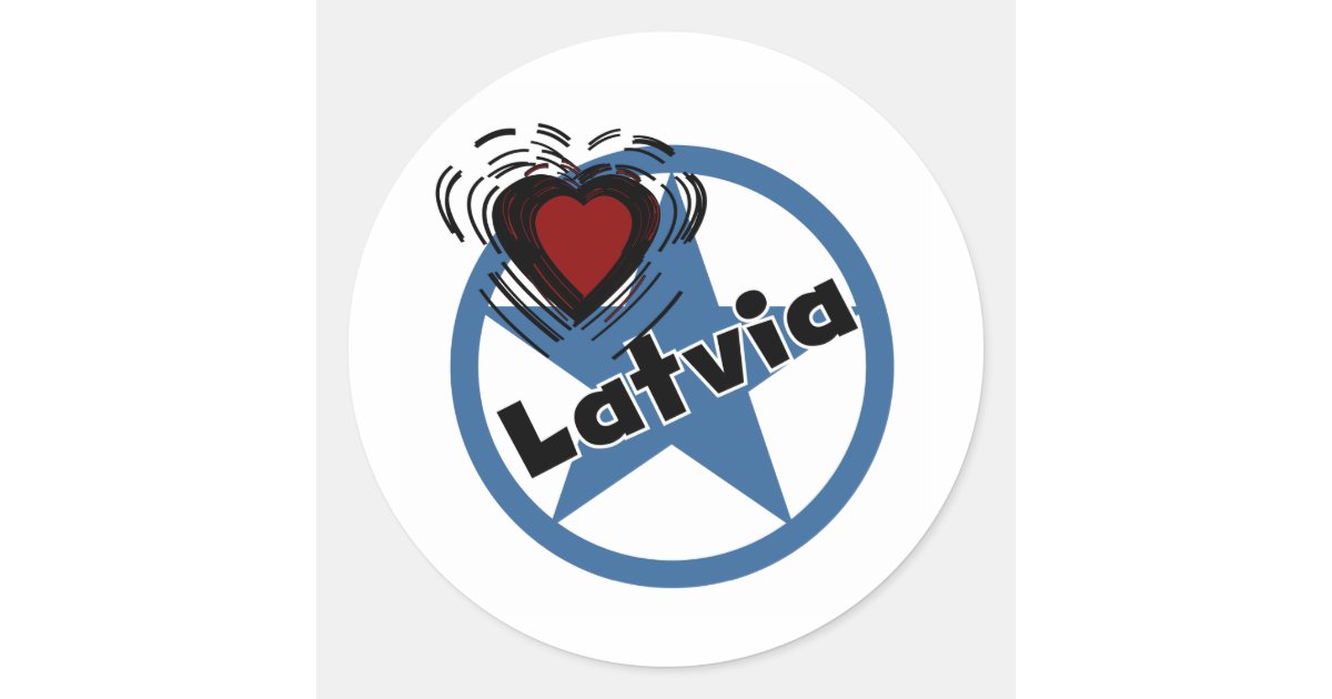 Heart Latvia Classic Round Sticker | Zazzle