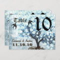 Heart Leaf Blue Tree Birds Table Number Card | Zazzle