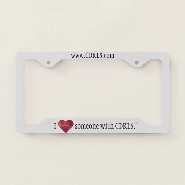 Heart License Plate Cdkl5 License Plate Frame | Zazzle