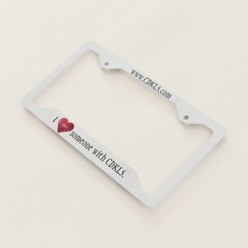 Heart License Plate Cdkl5 License Plate Frame | Zazzle