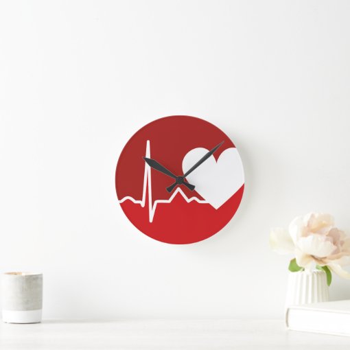 Heart Logo Round Clock | Zazzle