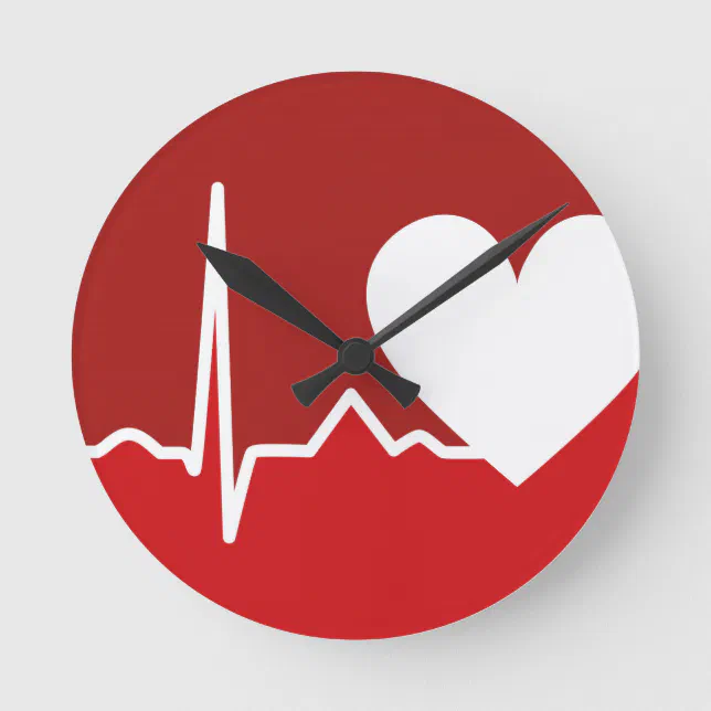 Heart Logo Round Clock | Zazzle