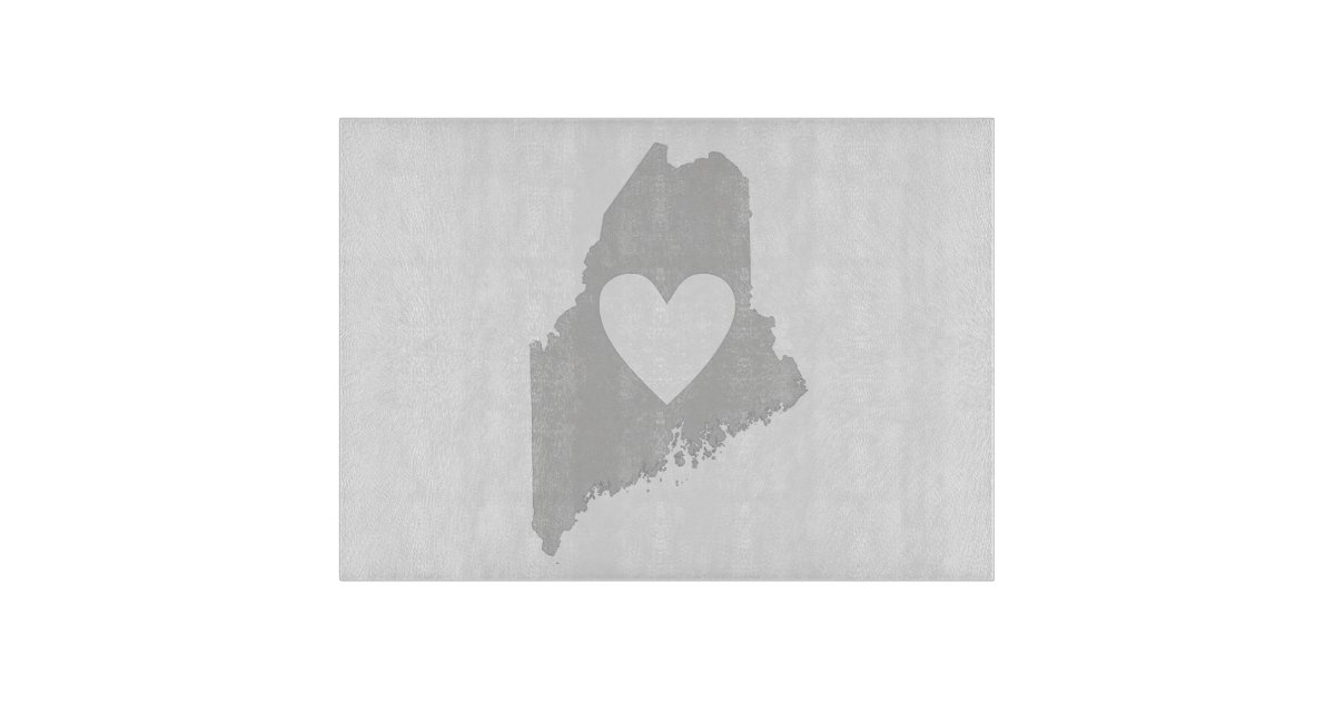 Heart Maine state silhouette Cutting Board | Zazzle