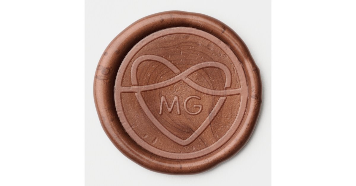 Heart Monogram Wedding Wax Seal Sticker | Zazzle