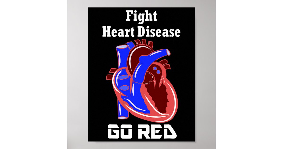 Heart Month Go Red For Heart Disease Awareness Gif Poster | Zazzle