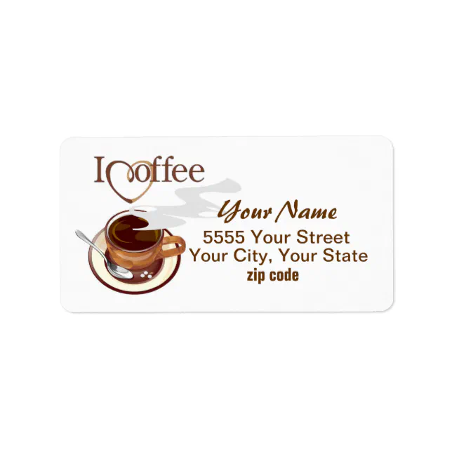 Heart My Coffee Return Address Labels | Zazzle