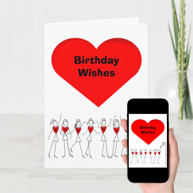 Heart Netball Positions Happy Birthday Card | Zazzle