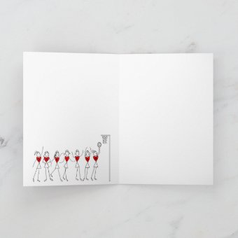 Heart Netball Theme Birthday Greeting Card | Zazzle