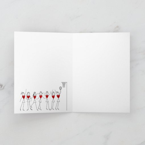 Heart Netball Theme Birthday Greeting Card | Zazzle