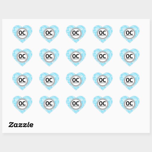 Heart OC Ocean City NJ Blue Flower Stickers | Zazzle