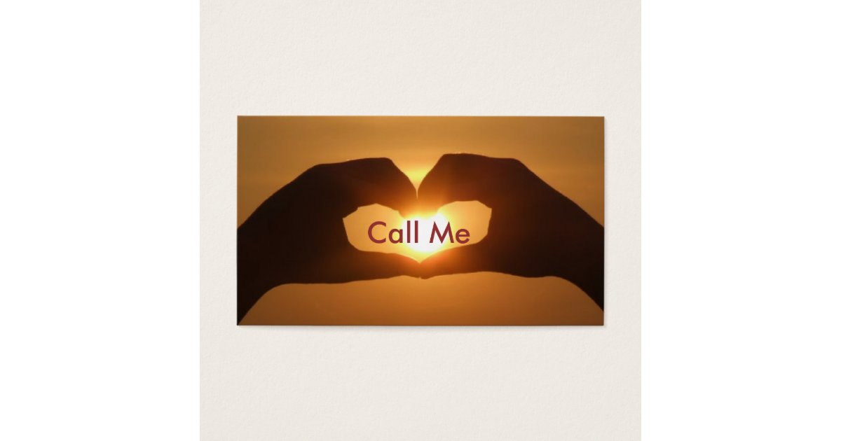 Heart of Hands Call Me Card | Zazzle