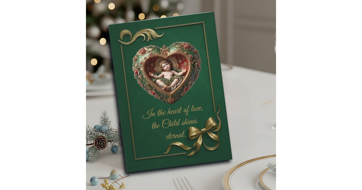 Heart of the Divine Child Folded Greeting Card | Zazzle